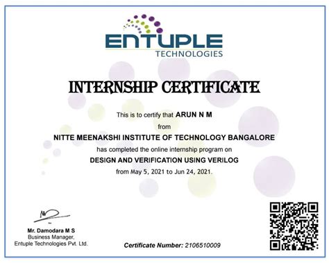 Arun Kumar N M On Linkedin Internshipprogram