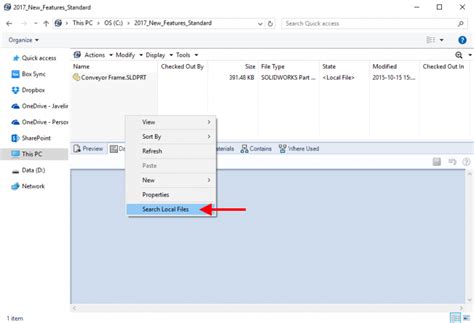Solidworks Pdm Search Local Files Is New For Solidworks 2017