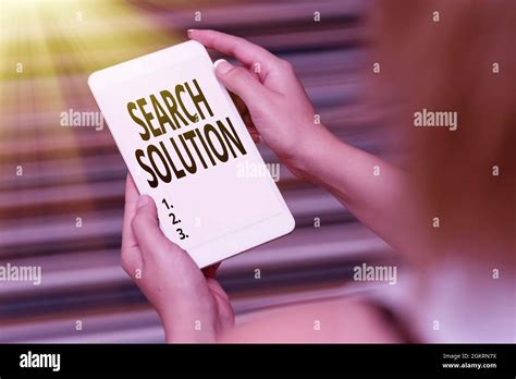 Text Caption Presenting Search Solution Business Approach An Action Or Process Of Finding