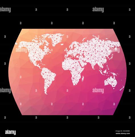 World Network Map John Muirs Times Projection Wired Globe In Times Projection On Geometric