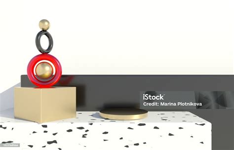 3d 추상적 배경 제품 디스플레이 3d 일러스트레이션을 위한 장면 형상 시상대형 모의 0명에 대한 스톡 사진 및 기타 이미지 0명 3차원 형태 개념 Istock