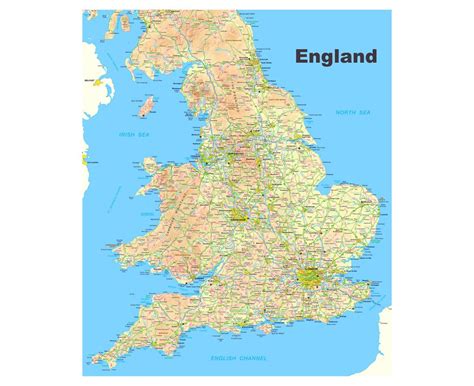 Map Of England With Roads