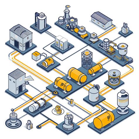 A Process Flow Diagram Outlining Steps In A Manufacturing Process