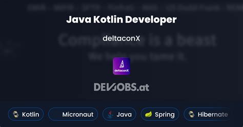 Java Kotlin Developer Bei Deltaconx Devjobsat