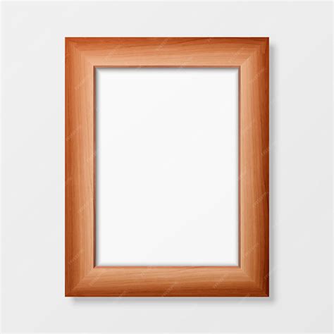Векторная 3d реалистичная декоративная коричневая деревянная простая современная рамка для