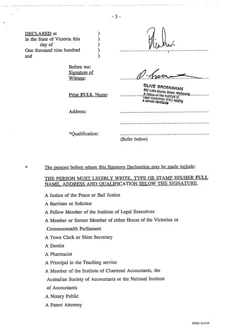 Statutory Declaration Form Queensland
