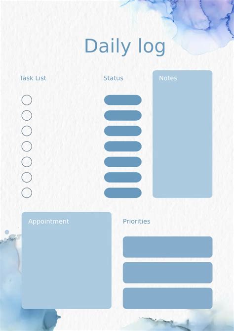 Free Daily Log Template For Google Docs