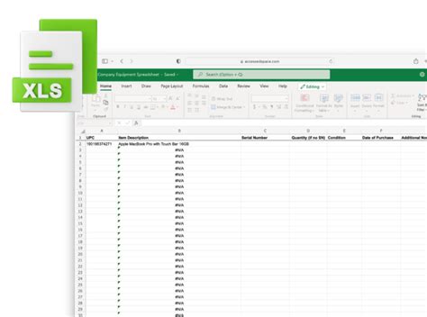 Free Download Equipment Inventory Spreadsheet Accessed Space