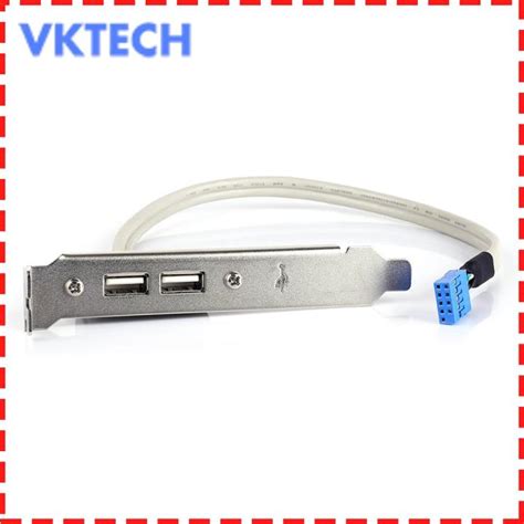 [vktech] 9 Pin Motherboard Female Header To Dual Usb 2 0 Adapter Cable With Pc Case Pci Slot