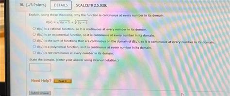 Solved Explain Using These Theorems Why The Function Is