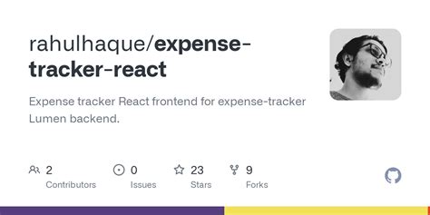 GitHub Rahulhaque Expense Tracker React Expense Tracker React Frontend For Expense Tracker