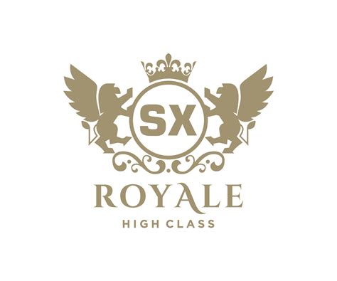 Golden Letter SX Template Logo Luxury Gold Letter With Crown Monogram Alphabet Beautiful