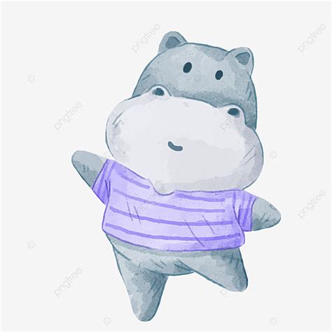 귀하의 디자인에 대 한 사랑스러운 하마의 벡터 일러스트 레이 션 수채화 세트 하마 잎 산책 Png 일러스트 및 벡터 에 대한 무료 다운로드 Pngtree