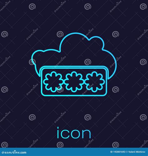 Turquoise Line Password Protection And Safety Access Icon Isolated On Blue Background Security