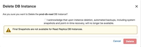 Amazon Rds Worry To Delete Read Replica Rds Database Administrators