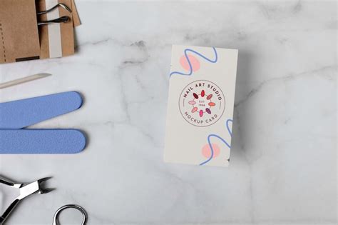 손톱 명함 이랑에 상위 뷰 프리미엄 Psd 파일