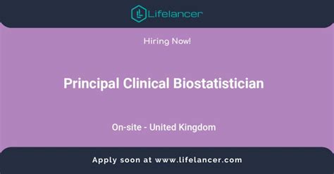 Principal Clinical Biostatistician On Site Job At Moonlake