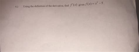solved using the definition of the derivative find f x