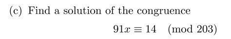 Find A Solution Of The Congruence