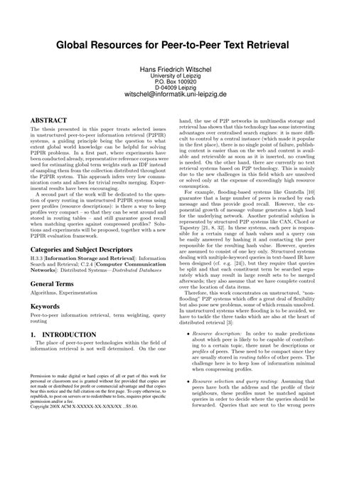 Download Pdf Global Resources For Peer To Peer Text Retrieval