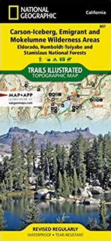 Carson Iceberg Emigrant And Mokelumne Wilderness Areas Map Eldorado Humboldt Toiyabe And