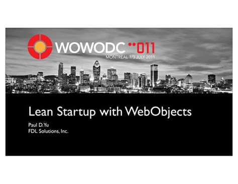 Lean Startup With Webobjects Ppt