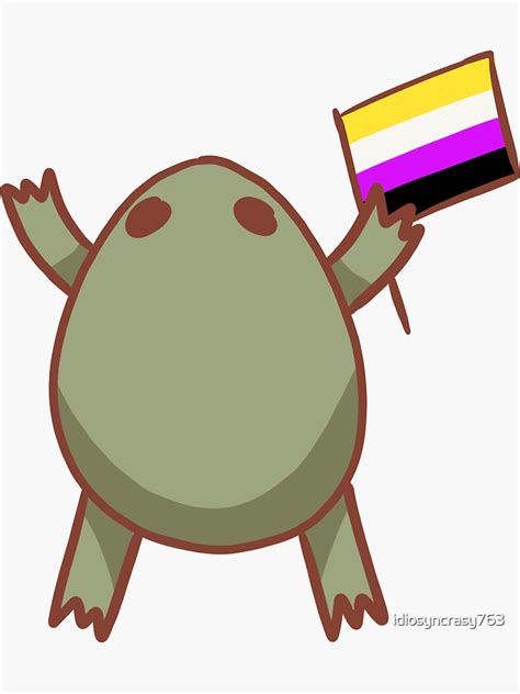 Non Binary Frog Sticker By Idiosyncrasy763 Redbubble