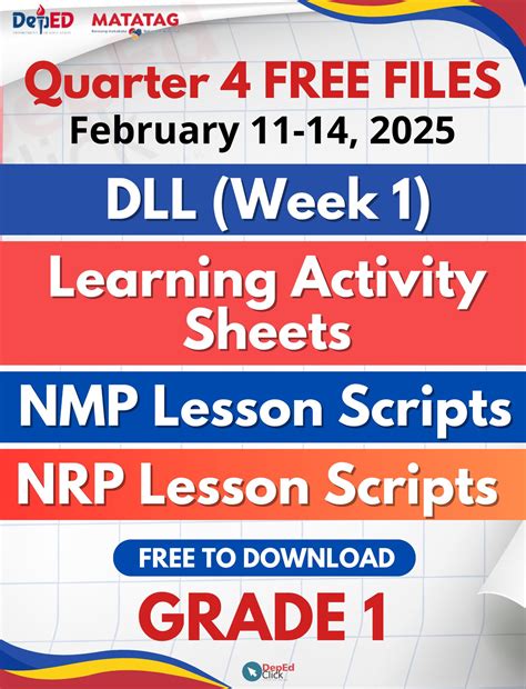 Deped Click 𝗚𝗥𝗔𝗗𝗘 𝟭 𝗤𝗨𝗔𝗥𝗧𝗘𝗥 𝟰 𝗙𝗥𝗘𝗘 𝗙𝗜𝗟𝗘𝗦 Week 1
