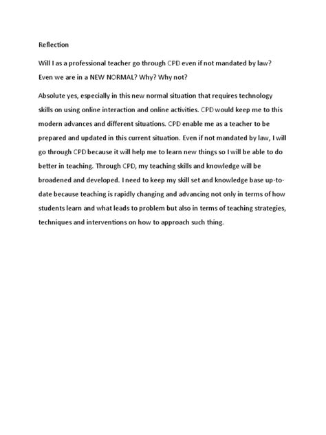 Reflection Cpd Pdf