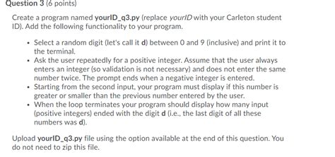 solved question 3 6 points create a program named
