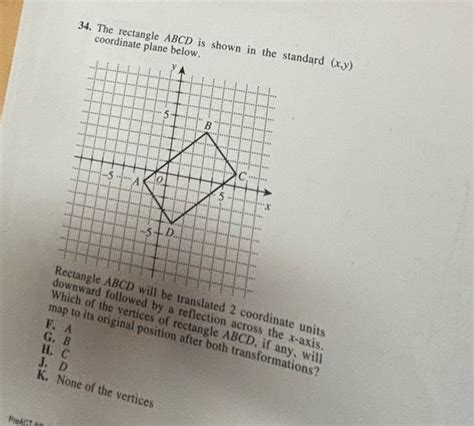 Solved The Rectangle ABCD Is Shown In Standard X Y Coordinate Plane Be Coordinate Units