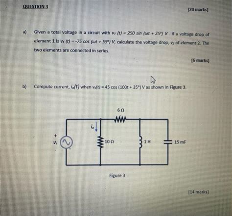 Solved QUESTION Marks A Given A Total Voltage In A Chegg