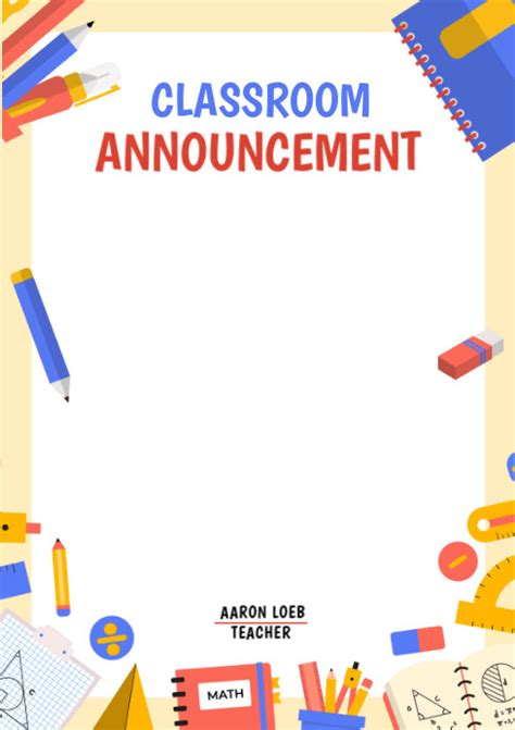 Class Announcement Template