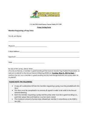 Fillable Online Proxy Voting Form Ngin Fax Email Print PdfFiller