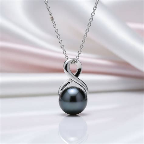 Tahitian Black Pearl Pendant Necklace Black Diamonds New York