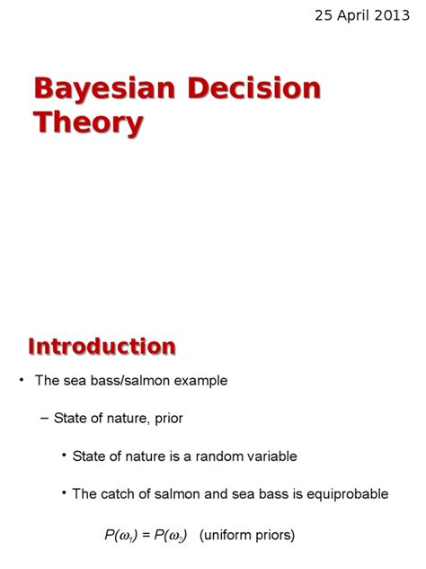 Bayesian Decision Theory Pdf Bayesian Inference Epistemology Of