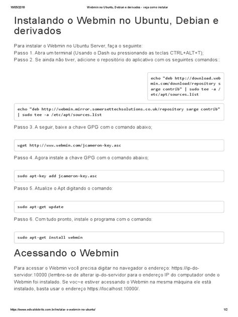 PDF Webmin No Ubuntu Debian E Derivados Veja Como Instalar DOKUMEN TIPS