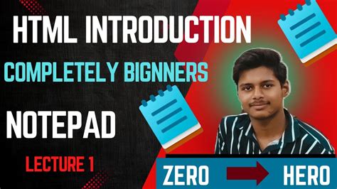 Html Introduction For Bignners In Notepad Youtube