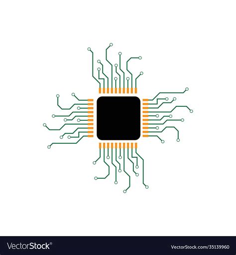 Circuit Processor Symbol And Icon Royalty Free Vector Image