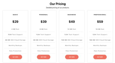 Bootstrap 4 Business Pricing Table Using Html And Css Example
