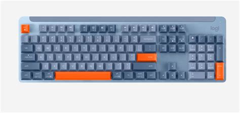 Logitech Клавиатура беспроводная Linear Red Английская раскладка голубой белый купить на