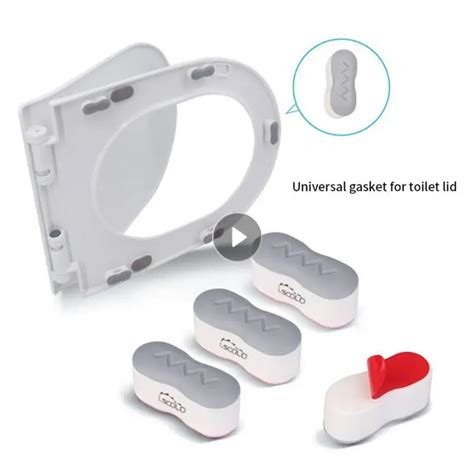 변기 시트 교체 키트 부드러운 실리콘 고무 변기 뚜껑 범퍼 비데 부착용 접착 변기 범퍼 4 개 화장실 시트