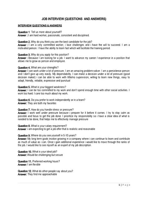job interview question and answer pdf job interview psychology
