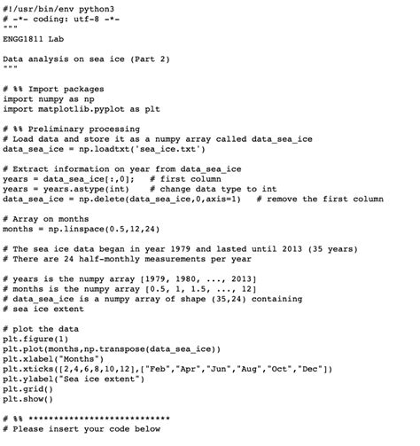 solved part c numpy data analysis in part b of week 7 s