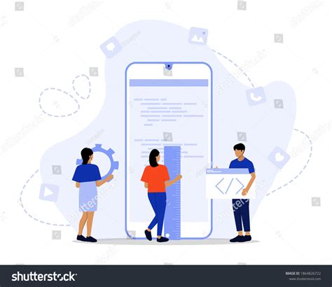 Vector Illustration Mobile App Development Concept Stock Vector
