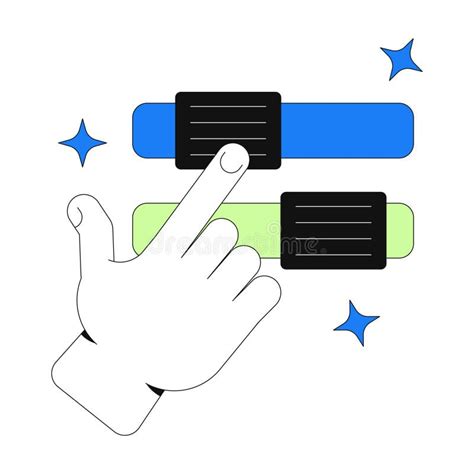 Hand Interacting With Sliders Toggles 2d Onboarding Ui Illustration Stock Illustration