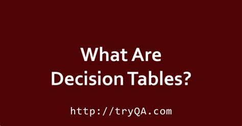 What Is Decision Table In Software Testing How To Use Examples
