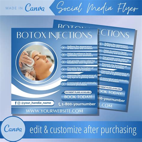 Botox Injections Flyer Template Injected Botulinum Toxin Face