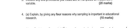 4 A Explain By Giving Any Four Reasons Why Sampling Is Important In E