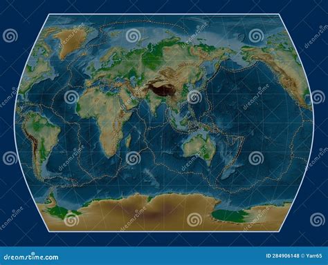 Tectonic Plate Boundaries On The World Physical Map 90 Pm Tim Stock